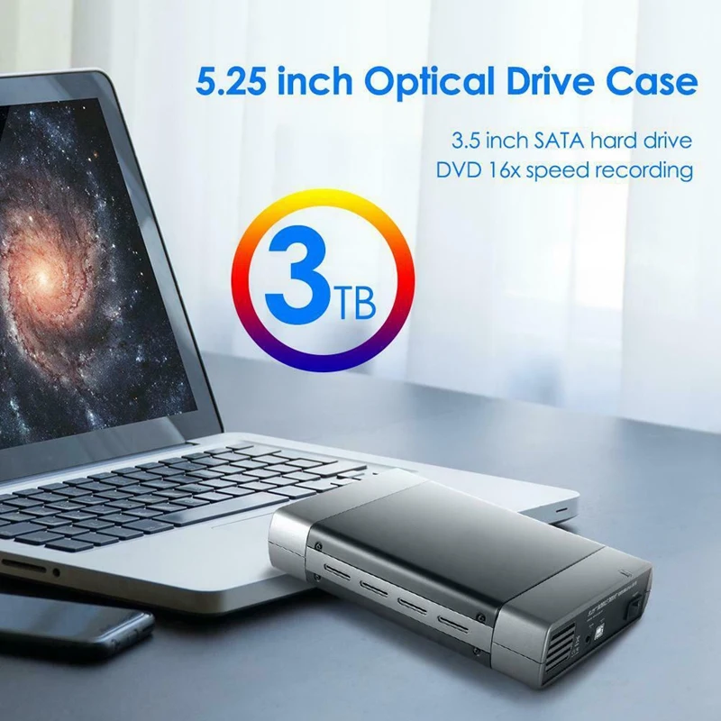 5,25 дюймовый чехол для оптического привода 3,5 дюйма SATA USB2.0 ...