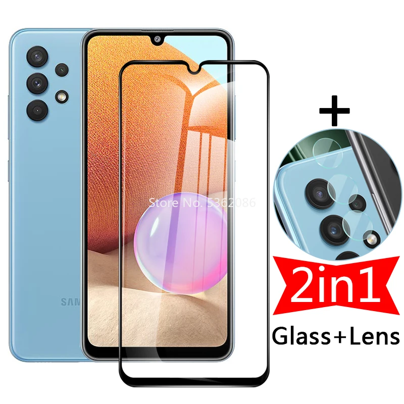 2in1 Full Screen Protective Glass On For Samsung Galaxy A32 4G 5G A 32 ...