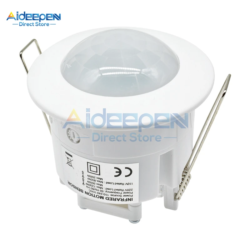AC 110V-240V 50Hz 360 Degree Mini Recessed Ceiling PIR Infrared Body ...