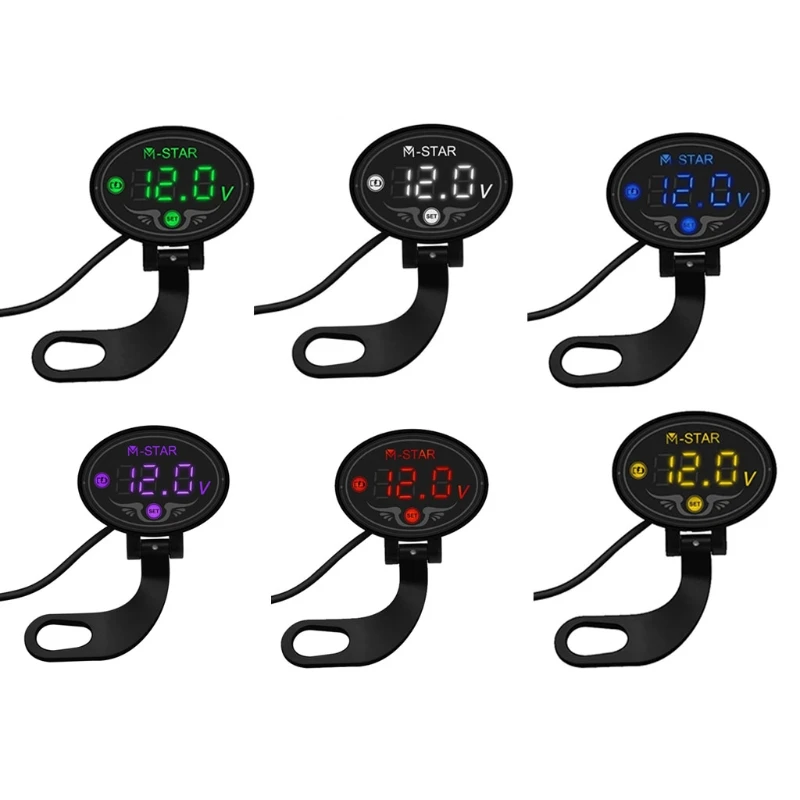 12V24V Motorcycle Car Battery Voltmeter LED Display with Low Voltage ...