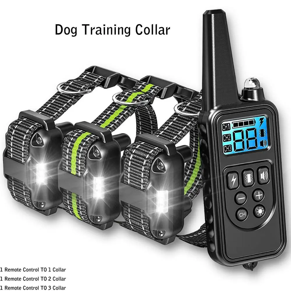 1pc Dog Training Device 20~100 Lb Pet Dog Waterproof Collar Lcd Long ...