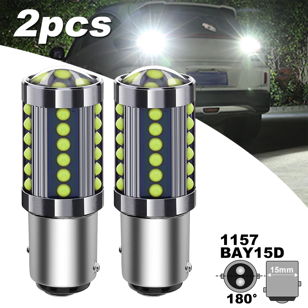 2x-1156-BA15S-COB-LED-Bulb-6000K-White-Super-Bright-Car-Reverse-Lights ...