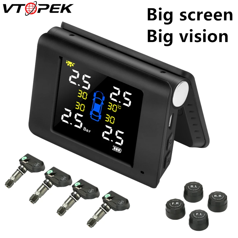 Vtopek TPMS WirelessTire Pressure Monitoring System Pressure Alarm ...