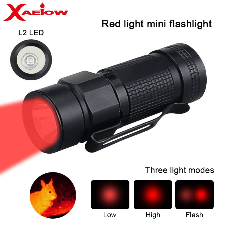 Mini-LED-Red-Light-UV-Flashlight-CLIP-EDC-Portable-Hiking-Tiny-3Modes ...