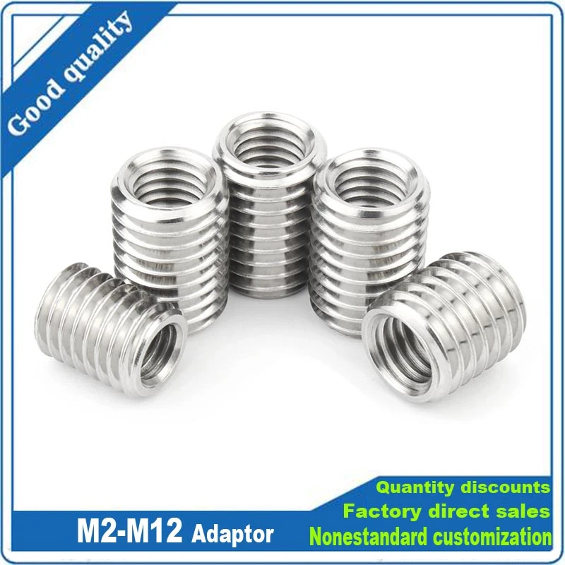 1/5pcs 304 Stainless Steel Thread Adapter Male To Male M2 M2.5 To M16 ...