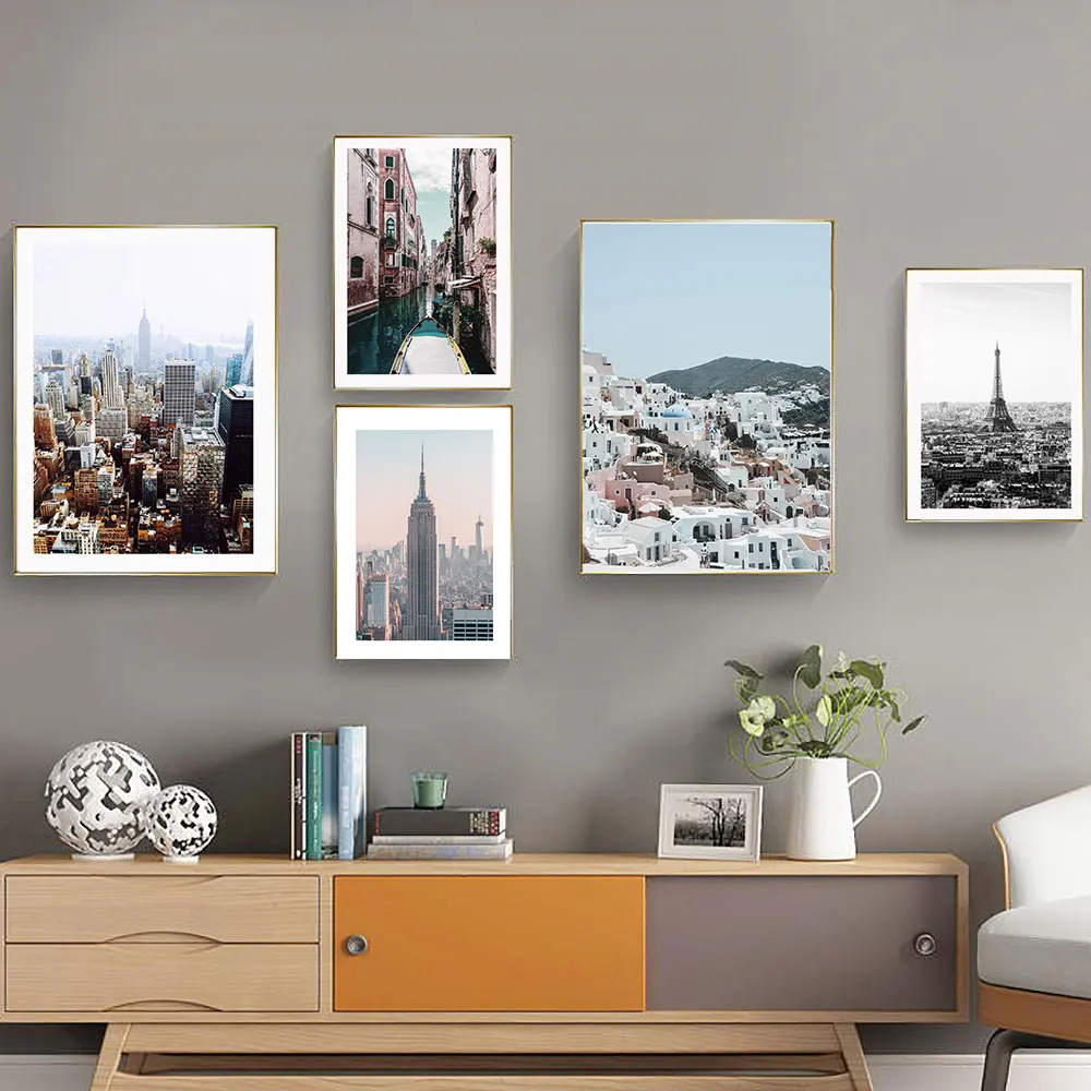 Modern-City-Landscape-Poster-Eiffel-Tower-Art-Print-Norbic-Canvas ...