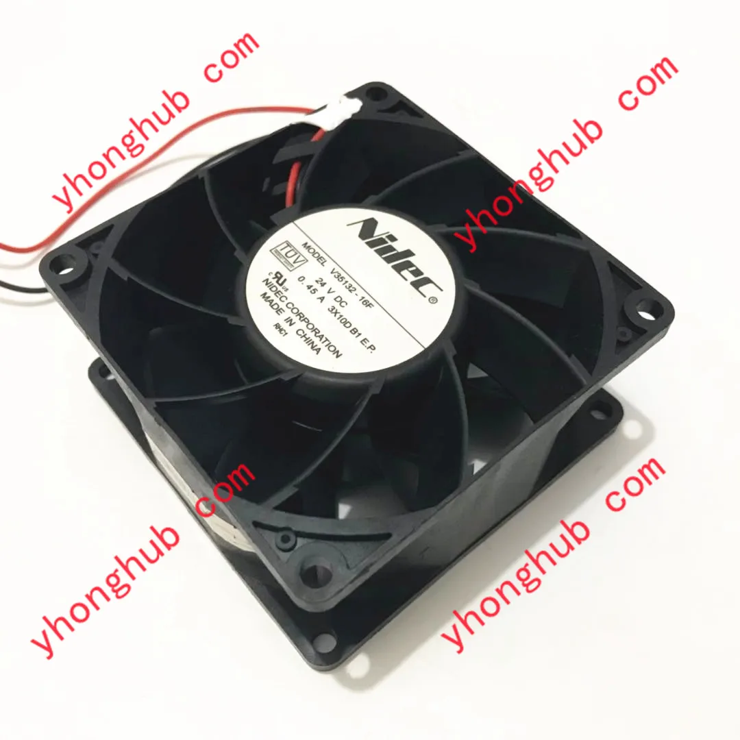 Nidec V35132-16F DC 24V 0.45A 80x80x38mm 2-Wire Server Cooling Fan