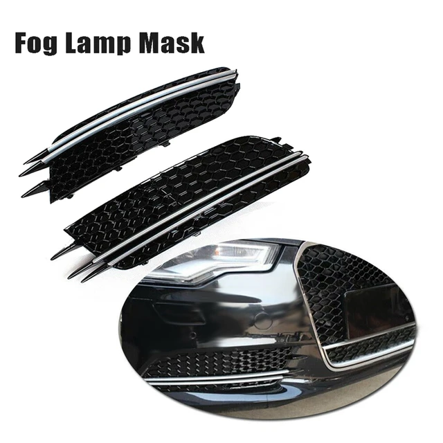 Car Front Bumper Fog Lamp Frame Grille Cover RS6 Style For- A6 C7 Sedan ...