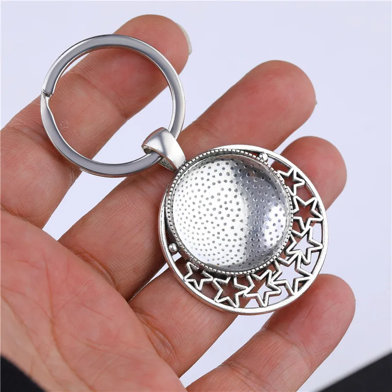 JUYA-10pcs-25mm-Cabochon-Blank-Keychain-Pendant-Base-Fit-25mm-Glass-For ...