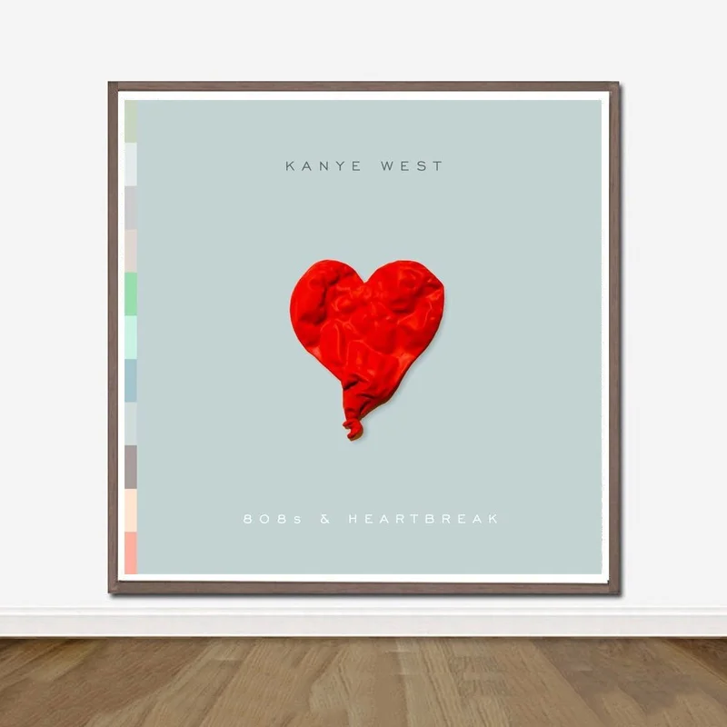 Kanye West Heartless Music Album Cover Poster And Prints Canvas ...
