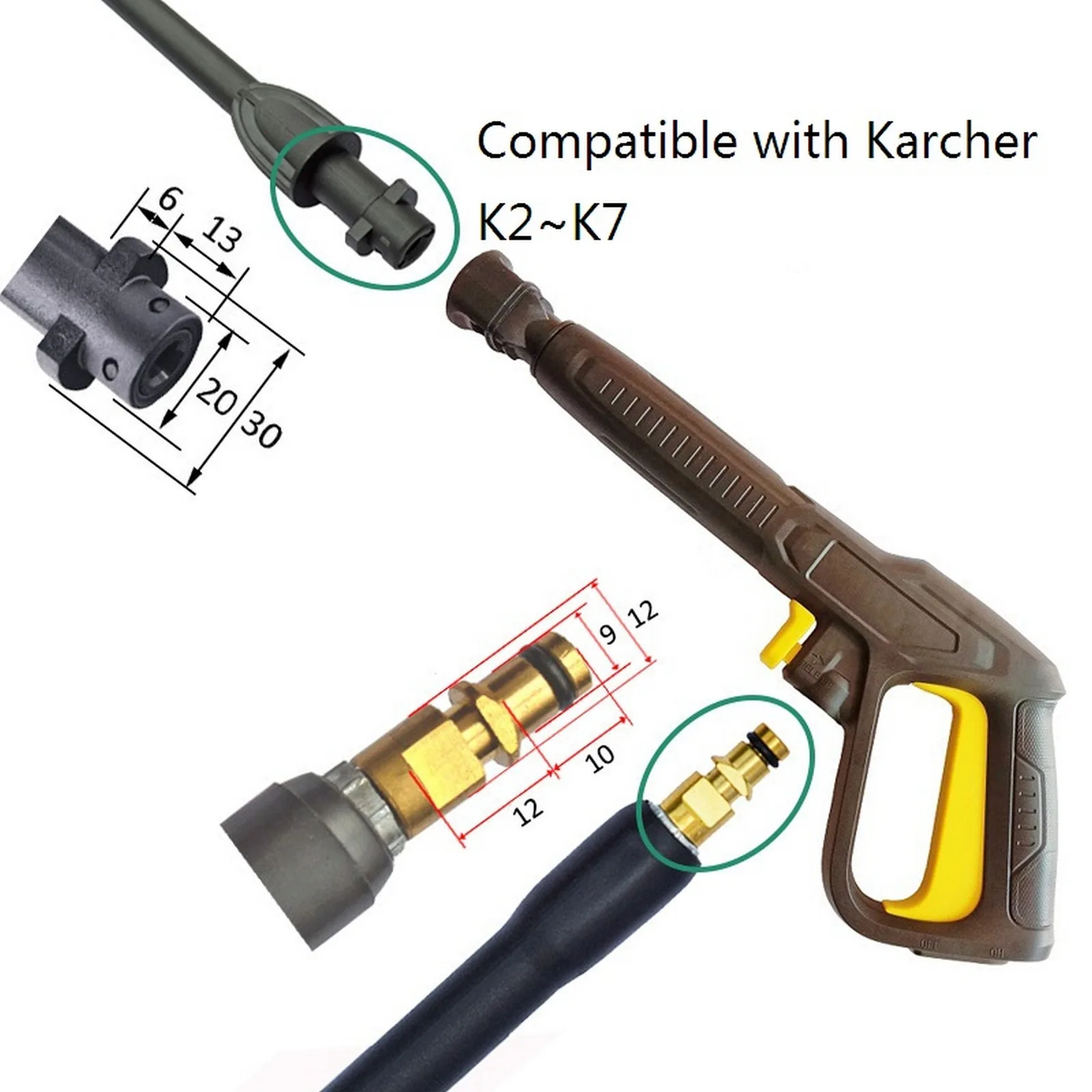TUYAU - BUSE - ACCESSOIRE DE BUSE,E--Pistolet de lavage à pression pour ...