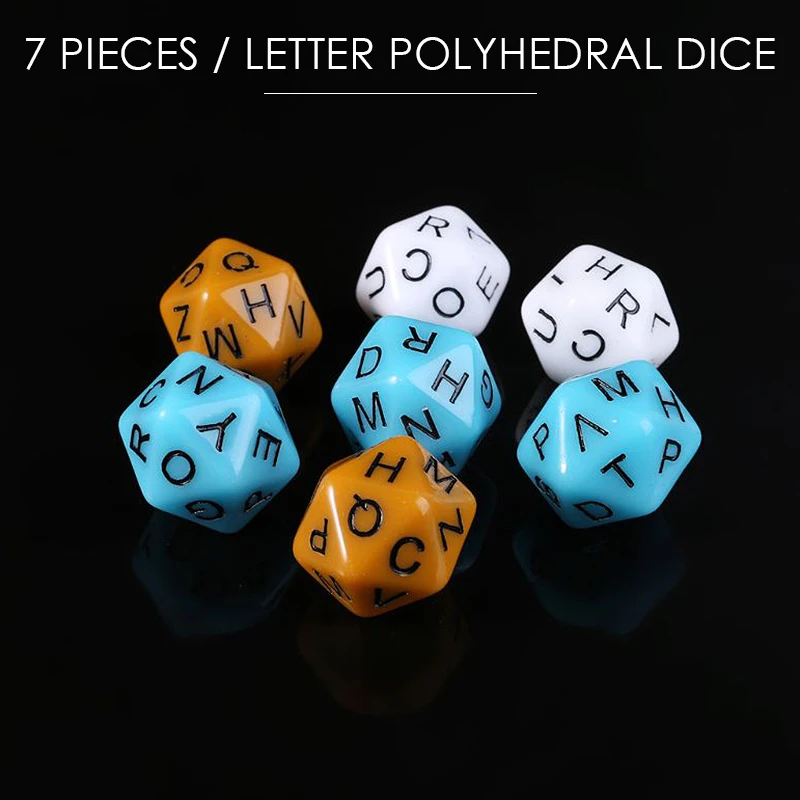 7pcs-D20-Acrylic-Dice-English-Alphabet-Letters-Dice-for-Board-Game ...