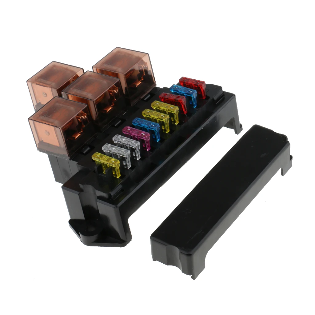 Universal 4 Relay Fuse Box Block Fuse Holder Car Vehicle Auto Blade Led ...