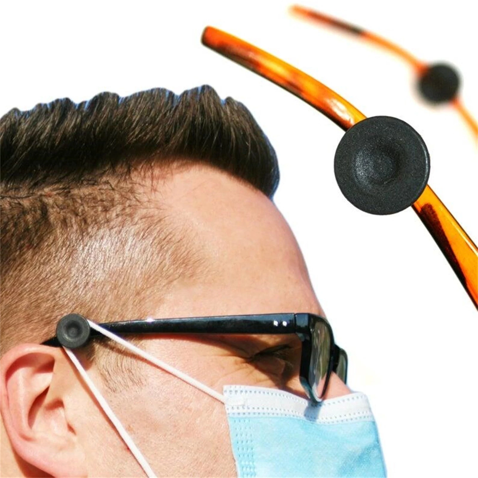 1 Pair Adjustable Silicon Ear Saver Mask Hooks Glasses Chain Silicone ...