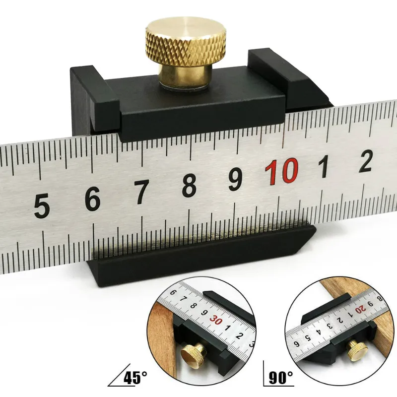 Steel Ruler Positioning Block Stop Block Woodworking Line Locator Diy ...