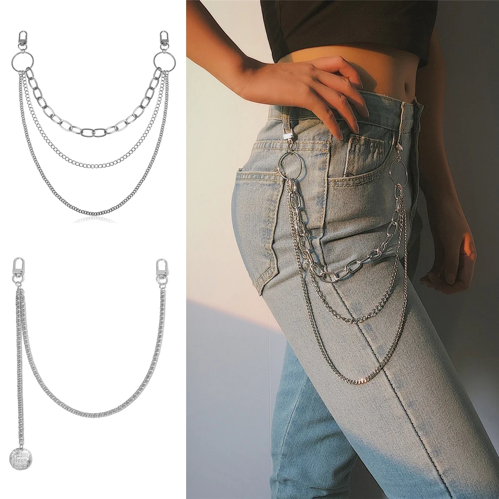 Fashion-Punk-Hip-Hop-Single-Three-Layer-Belt-Key-Chain-Waist-Chain ...