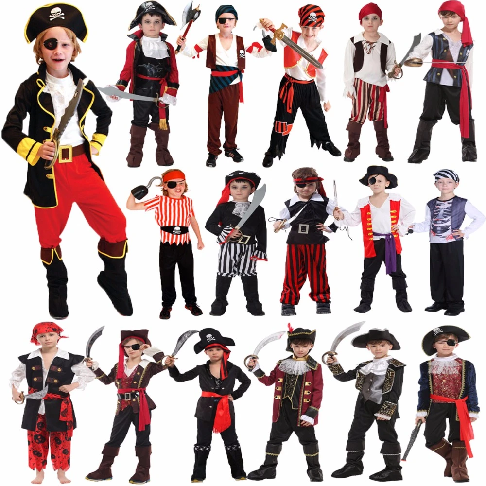 Kids Pirate Costume Fantasia Infantil Cosplay Clothing Halloween ...