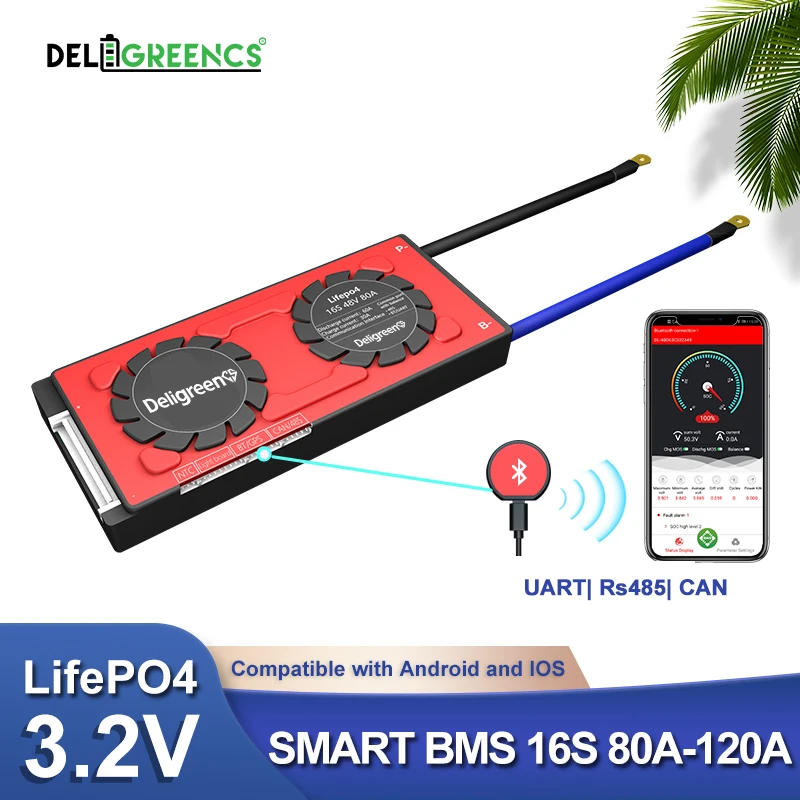 High Current Smart Bms 16s 48v 80a 100a 120a 3.2v Lifepo4 Bms Bluetooth ...