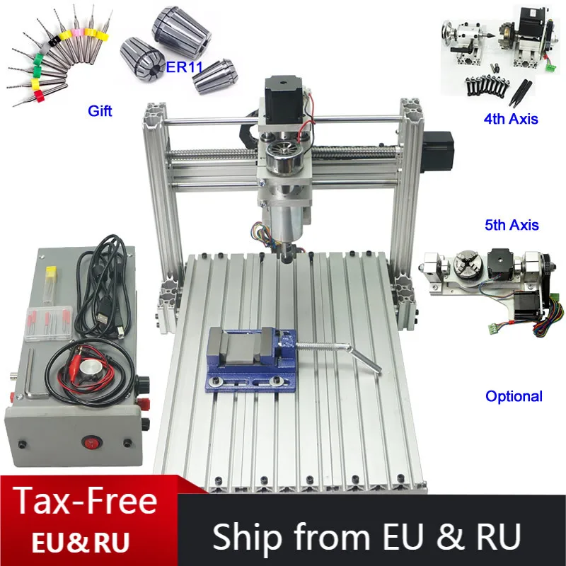 미니 CNC 목공 선반 기계, 400W, 3 축, 4 축, 5 축, CNC 3040 조각 밀링 머신|Wood Routers| - AliExpress