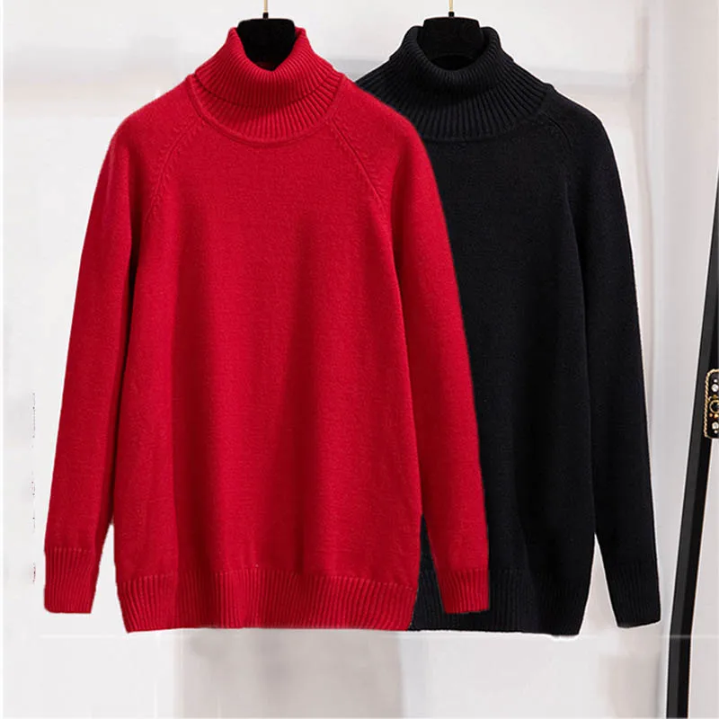 170Kg-Plus-Size-Women-s-Bust-160-Outer-Wear-Loose-Pullover-Turtleneck ...