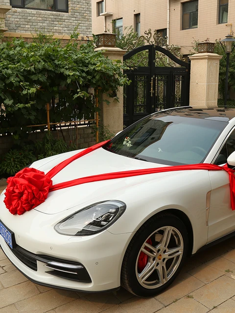 Red Wedding Car Flowers