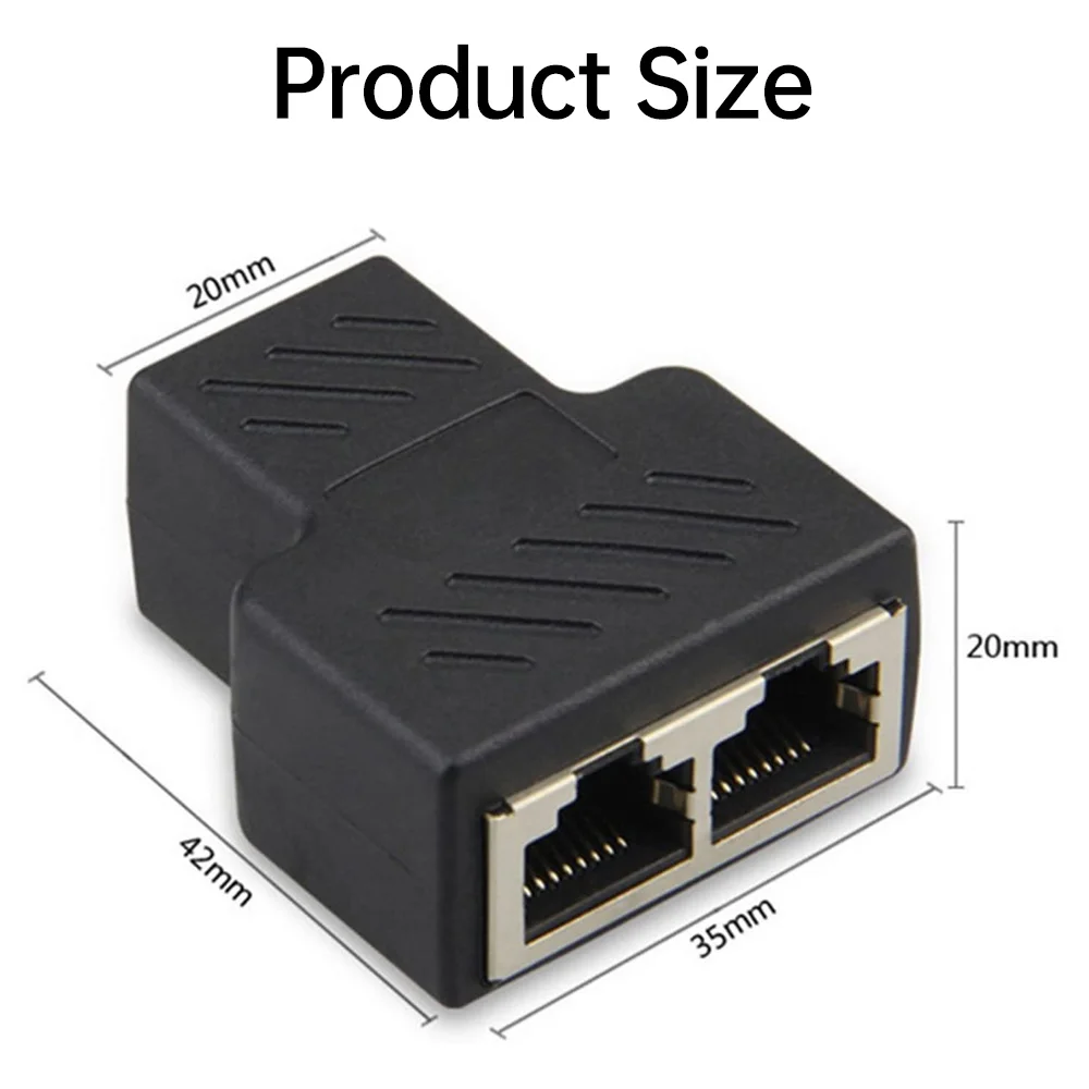 Cat6 Ethernet LAN Adapter RJ45 Ethernet Coupler - 1 Female To 2 Female ...