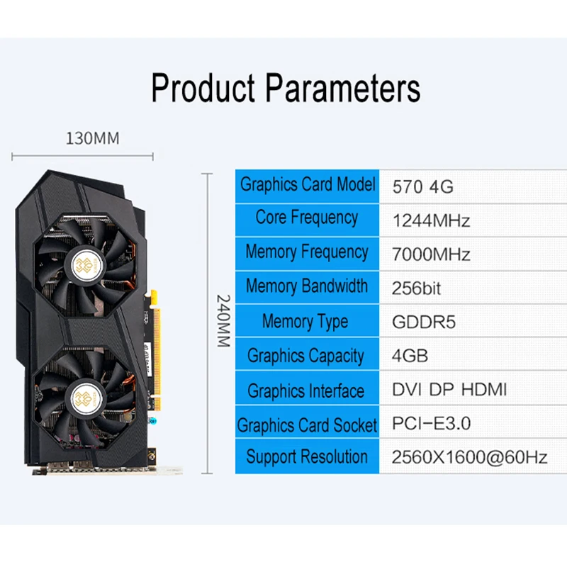 Для игр, офиса, майнинга, эфира Rx 570 4g, видеокарты 7000 МГц, GDDR5 ...