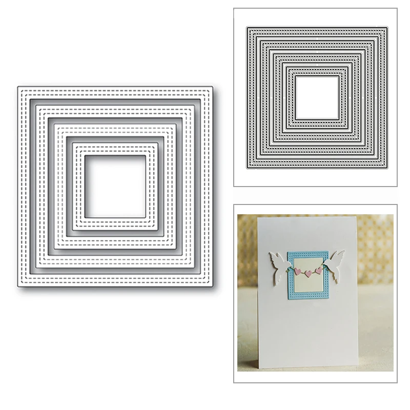 New-Nesting-Double-Stitched-Square-2020-Metal-Cutting-Dies-for-DIY ...