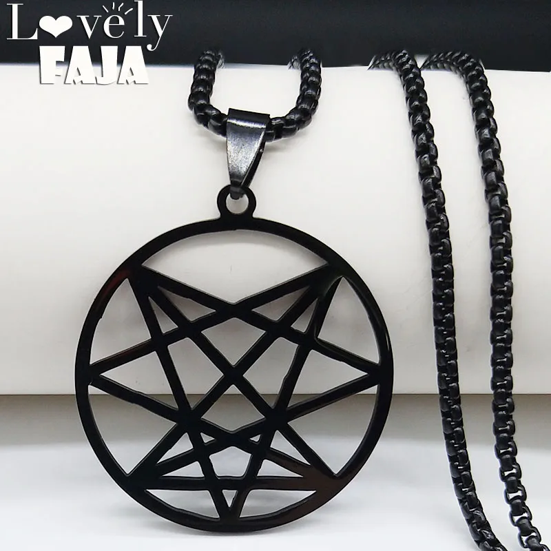 Nine Angles Satanic Hidden Black Stainless Steel Pendant Necklace O9a ...