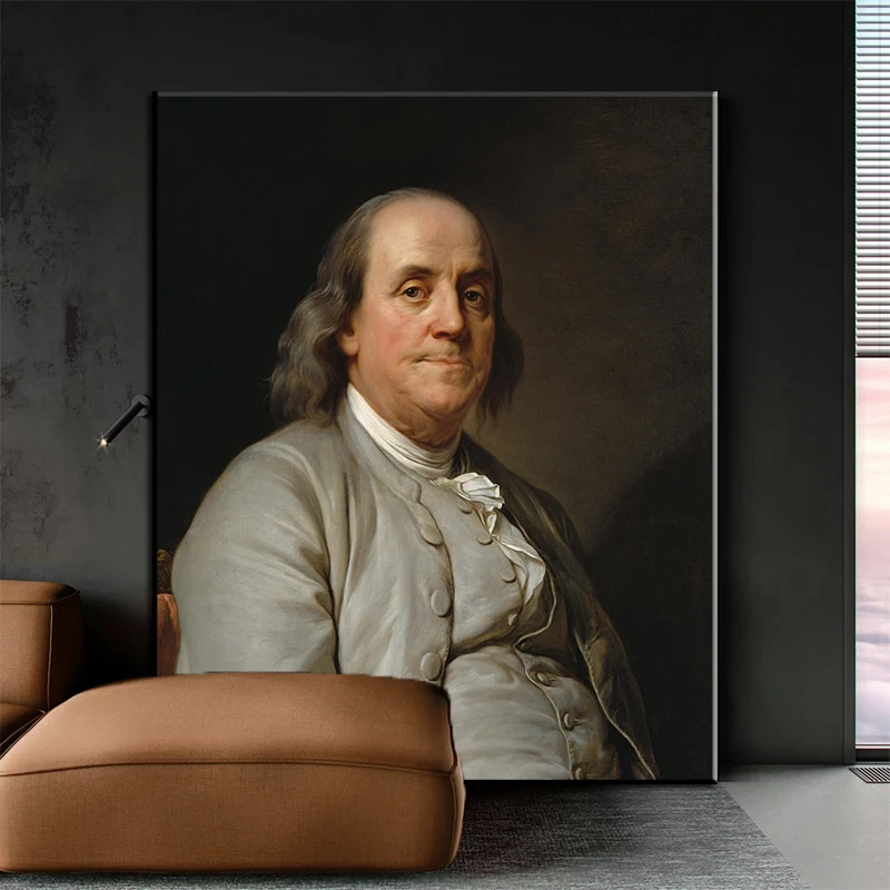 Portrait-of-Benjamin-Franklin-Posters-and-Prints-Canvas-Painting-Wall ...