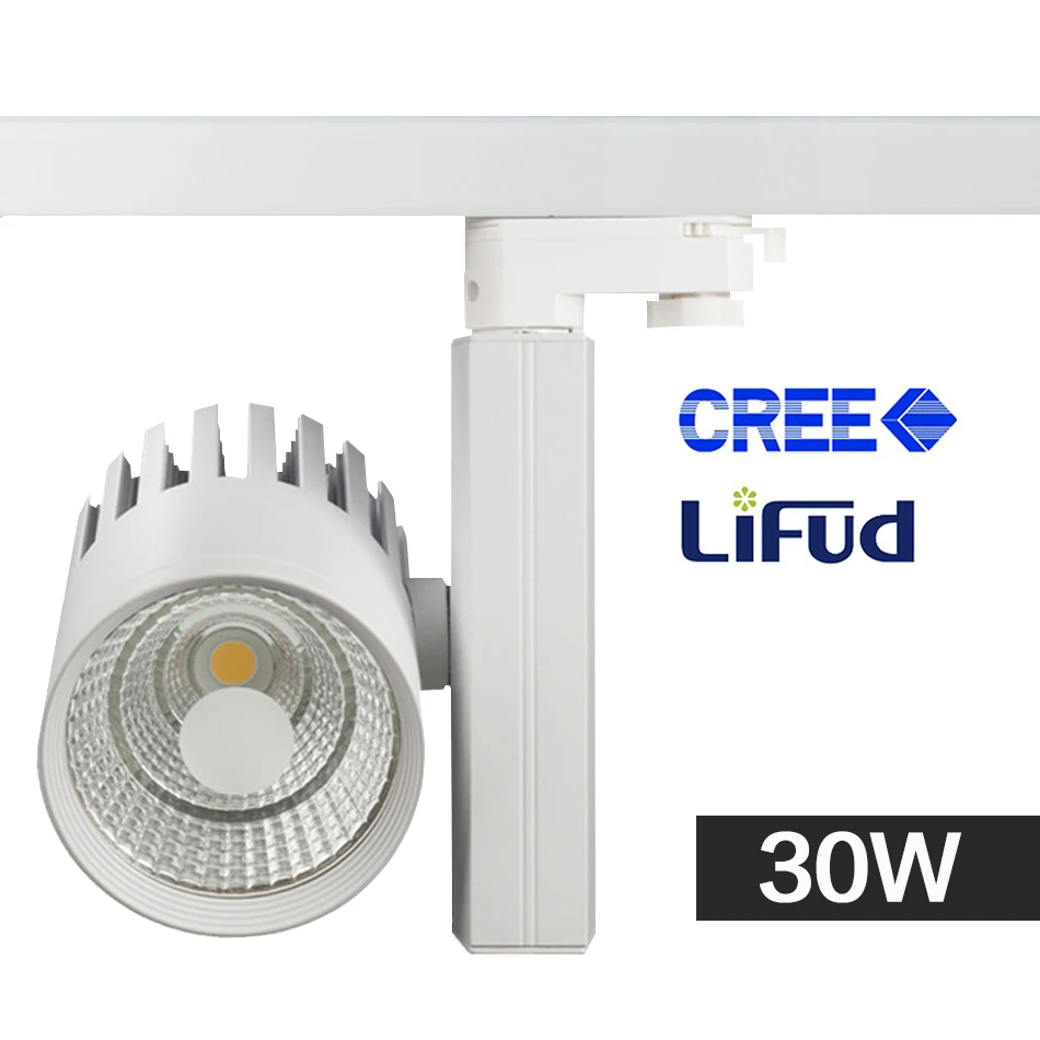 현대 Led 트랙 조명 30w 스팟 레일 램프 234 와이어 위상 의류 신발 스포트 라이트 조명 크리어 Cob 추적 전등