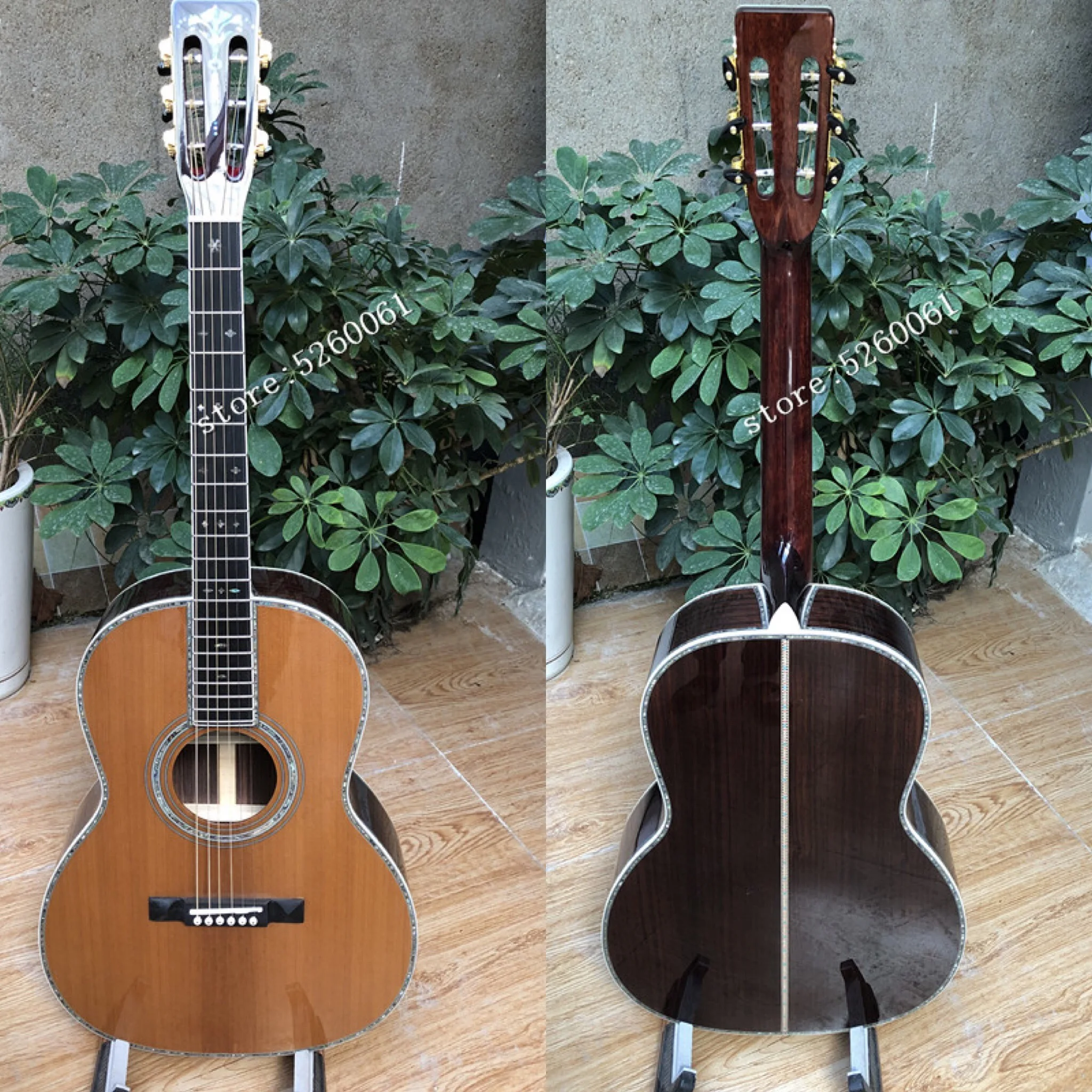 Chinese-new-guitar-000-model-39-inch-solid-red-pine-top-ebony ...