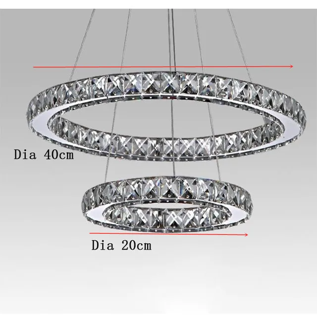Luxury Large 5 Rings Led Round Crystal Chandelier light Spiral Pendant ...
