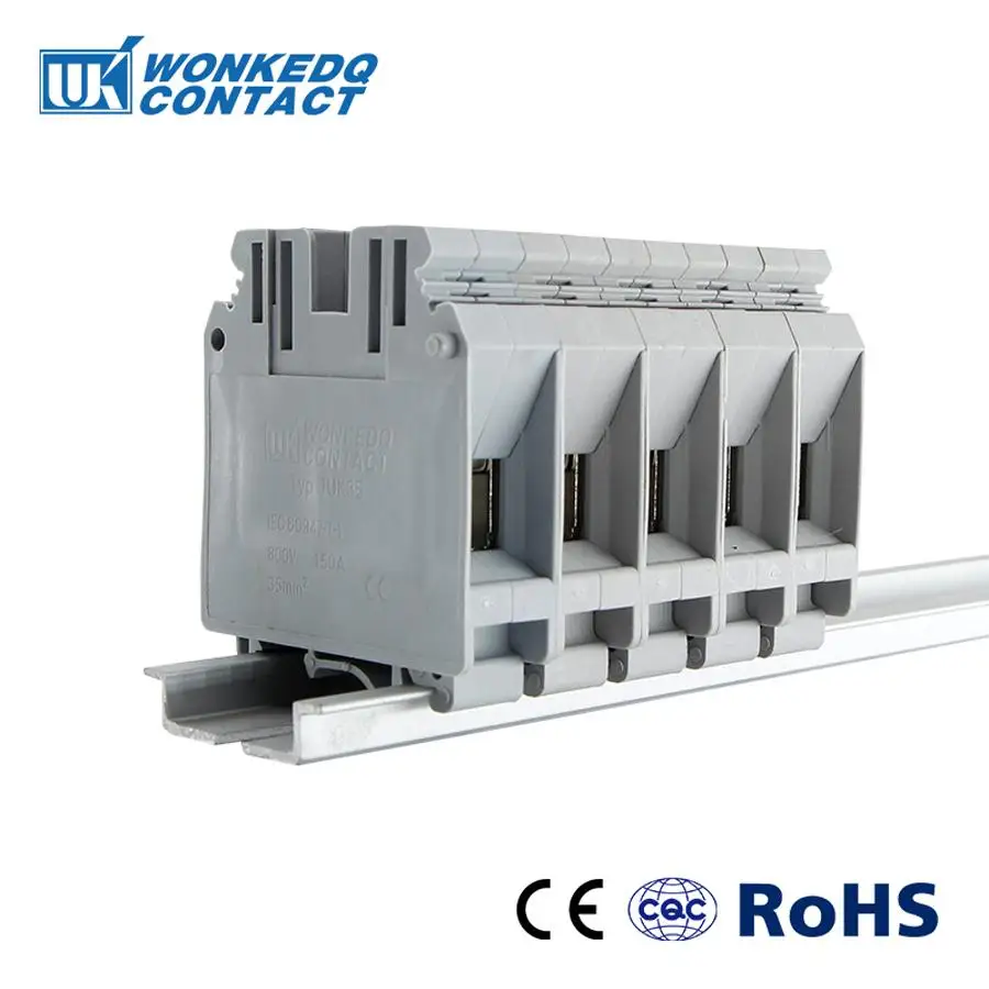 5Pcs UK35 Universal สกรูฟีดผ่านปลั๊กการเชื่อมต่อผูกท่อสายไฟขั้วต่อ DIN ...