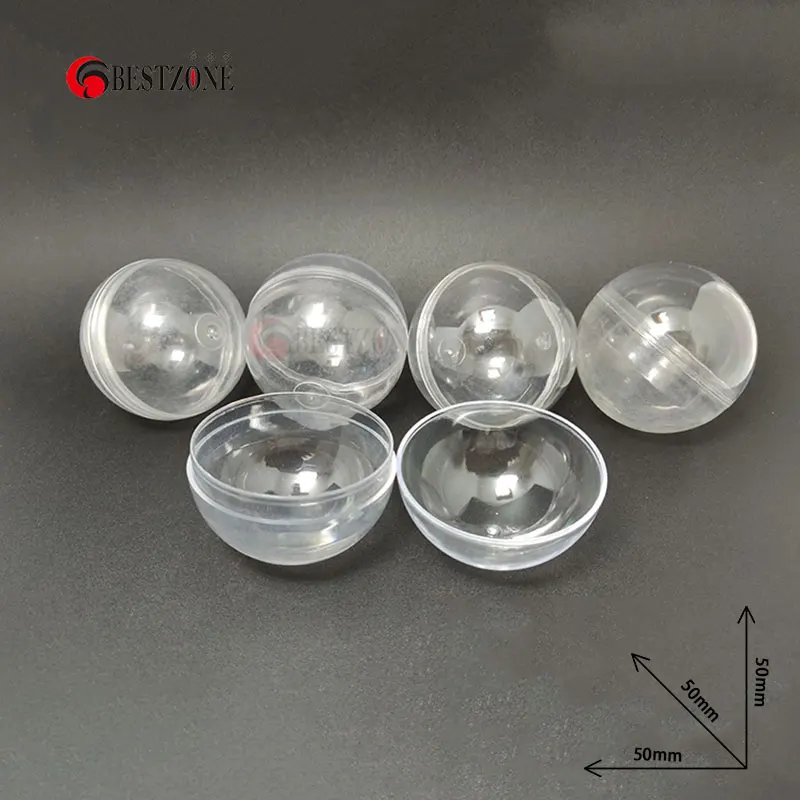 100Pcs/Lot Diameter 50MM Transparent Plastic Toy Capsule Clear Empty ...