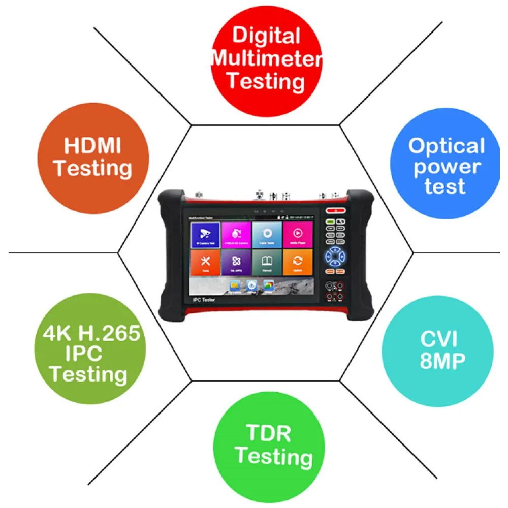 7 inch monitor CCTV Tester 8MP TVI CAI 5MP ADH monitor SDI IP Tester ...