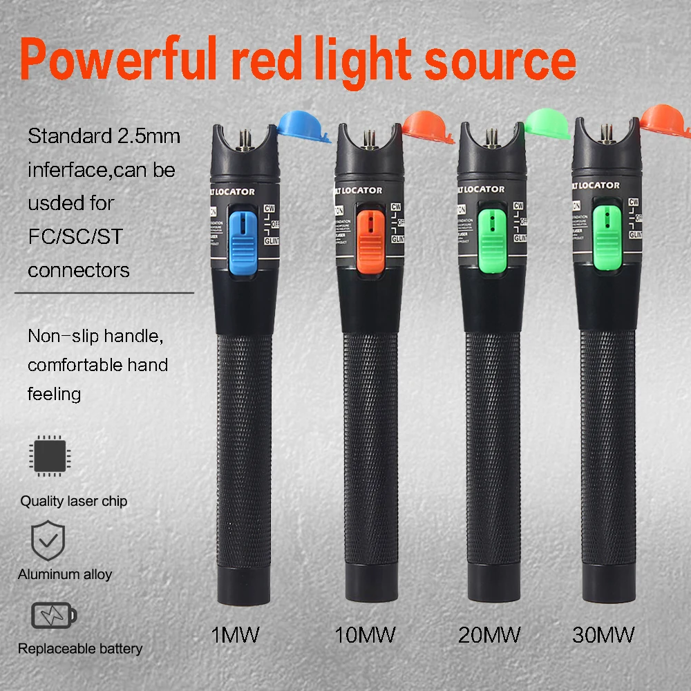 1/10/20/30MW FTTH Fiber Optic Tester Pen Type Red Laser optical ...