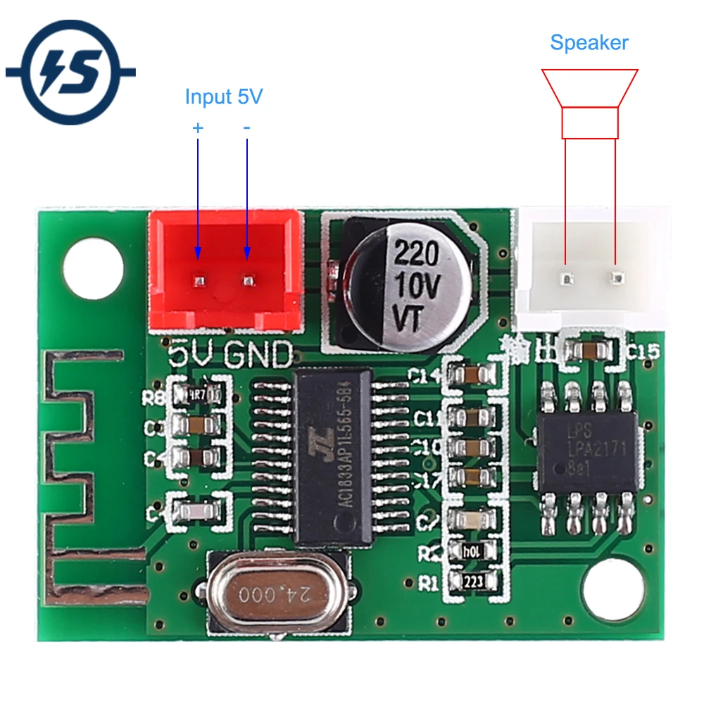 5V Bluetooth Amplifier Module 5W Mono Class D Wireless Lossless Music ...