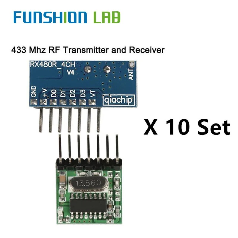 Qiachip 10 Set 433mhz Wireless Receiver Transmitter Remote Control ...