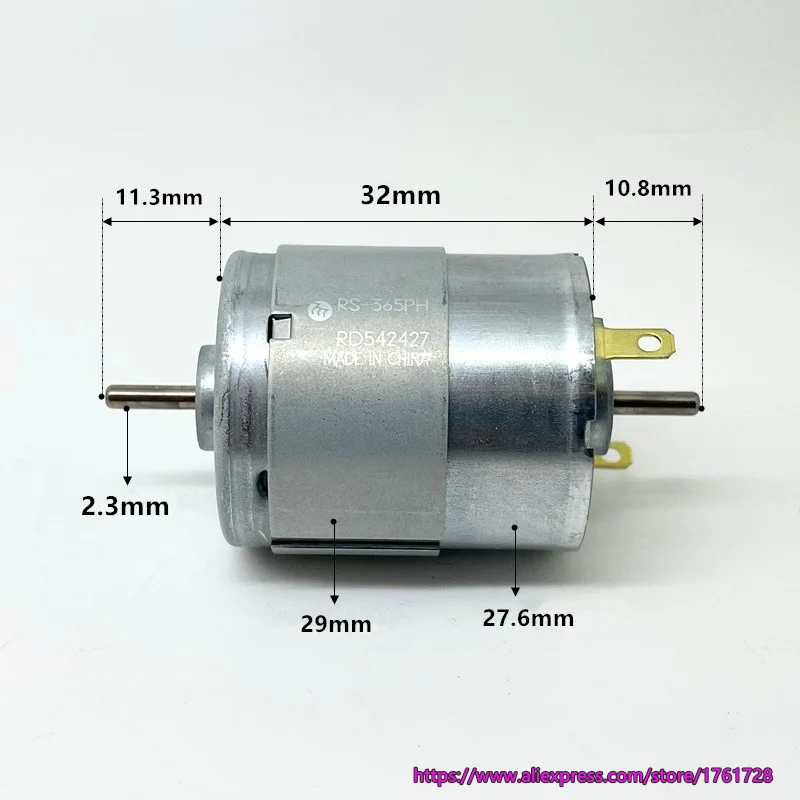 Brand new double output shaft 365 DC motor RS-365PH 12~30V 5-pole rotor ...