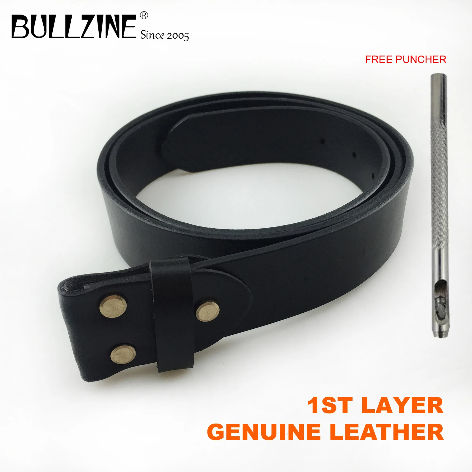 Bullzine high quality first layer cowhide leather belt real leather ...