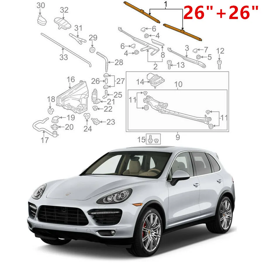 New Set Genuine OEM Front Windshield Wiper Blades 95862893900 Fit For ...