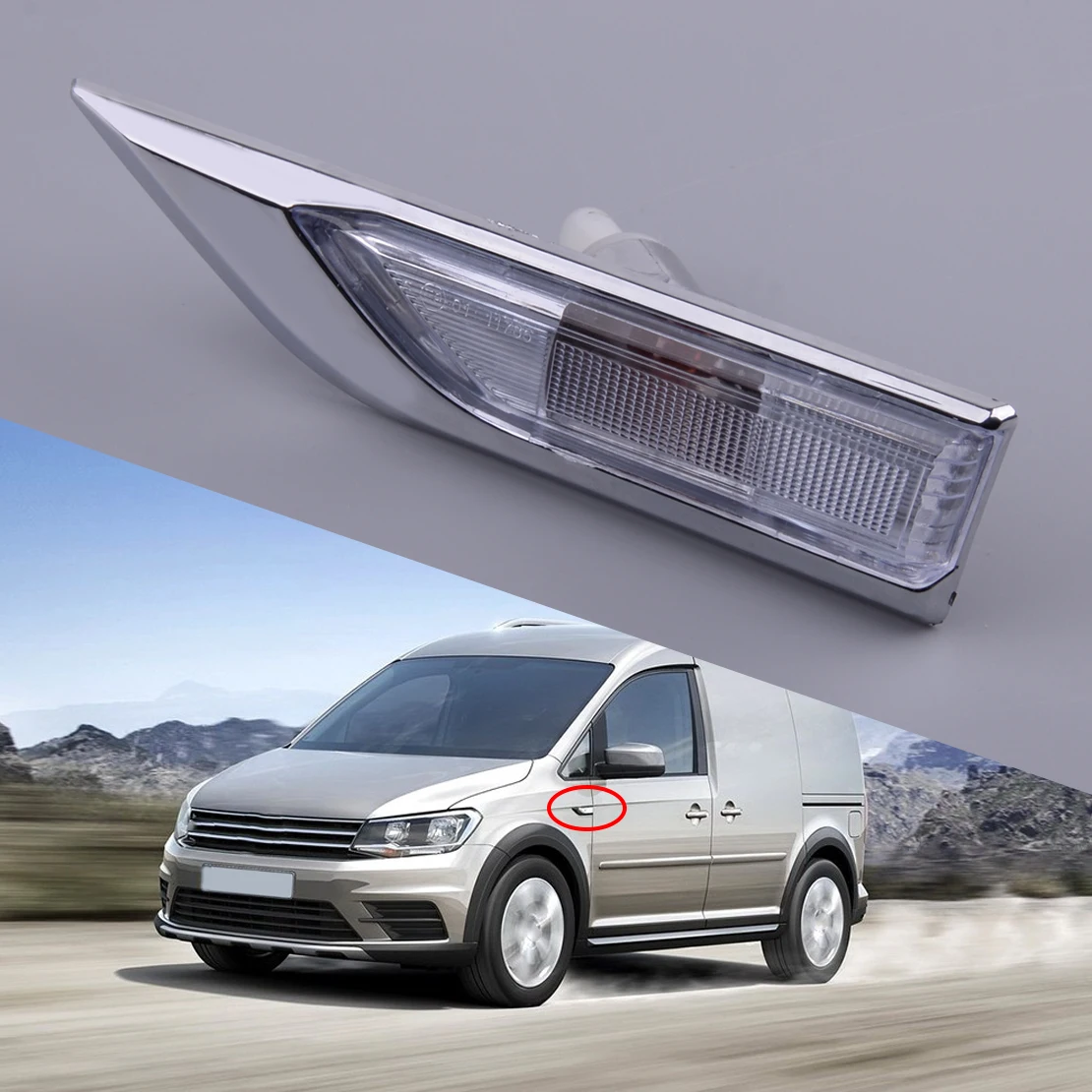 Silver ABS Left Side Marker Turn Signal Light Indicator Fit For VW ...