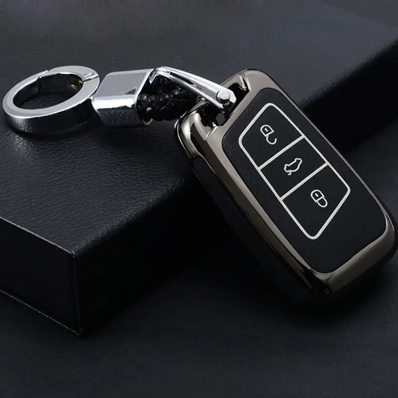 Zinc-Alloy-Leather-Car-Key-Case-Cover-For-VW-Golf-7-GTI-MK7-Octavi-A7 ...