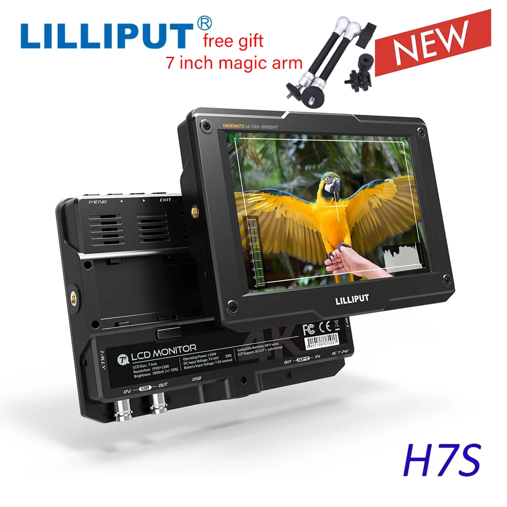 LILLIPUT Monitor de campo H7S Ultra brillo, 7 pulgadas, 1800 Nits, SDI ...