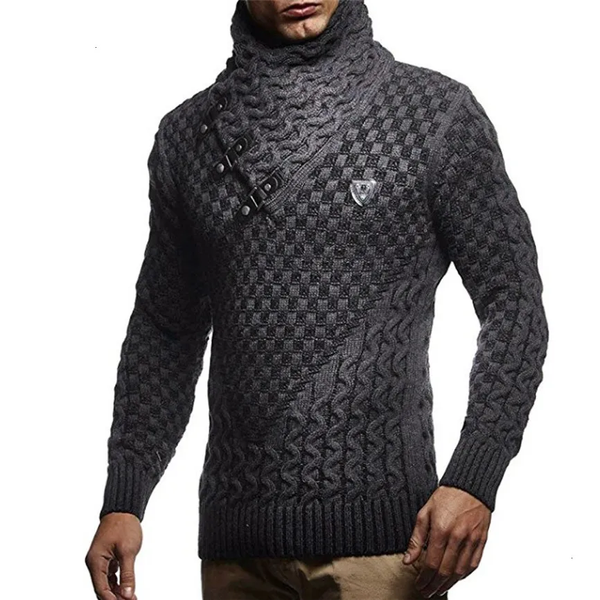 2019 Vintage chandail manteau hommes automne Pull Homme solide ...