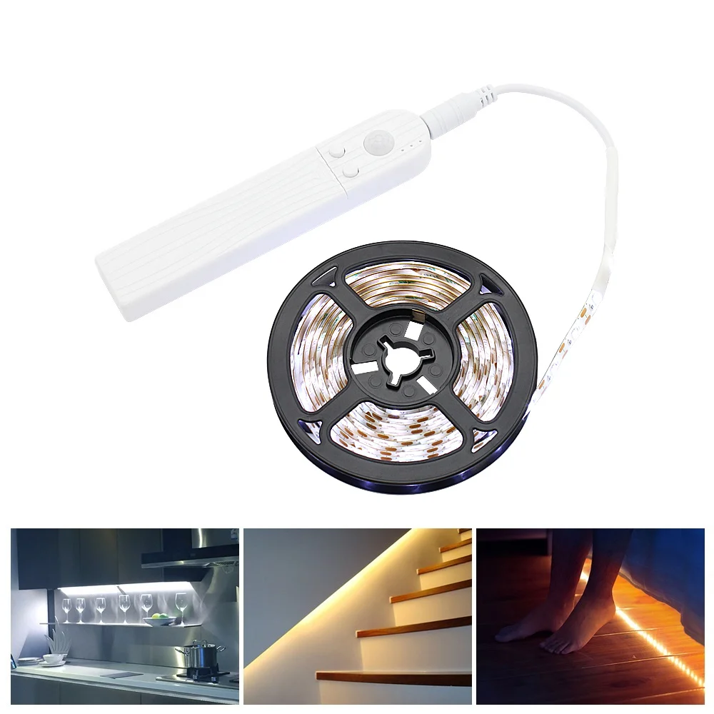 New Wireless Motion Sensor Led Strip Waterproof Ip65 Night Light 60led ...