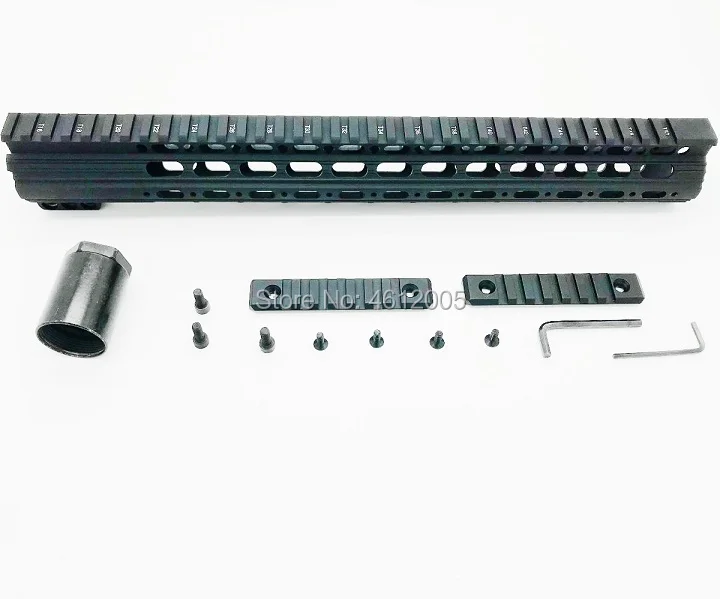 15 inch tactical Picatinny Rails Aluminum One Rail Float Handguard Quad ...