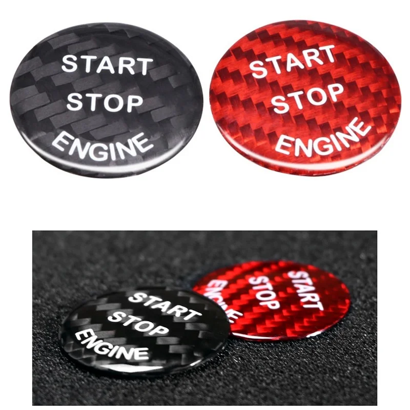 Carbon Fiber Sticker Car Engine Start Stop Button Decor Cover for Bmw ...