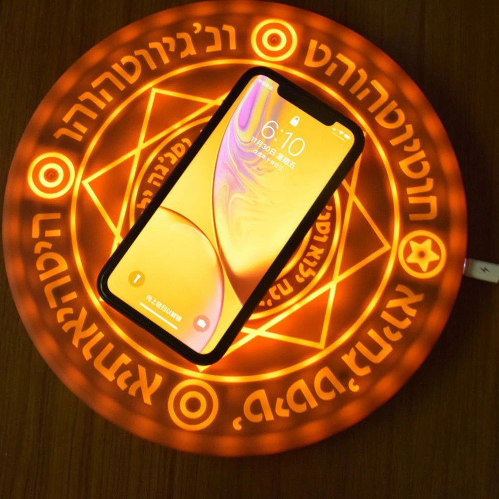 Universal Qi Fast Charging Wireless Charger 10w Glowing Magic Array ...